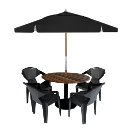Jogo de Mesa 90x90 Madeira Maciça com 4 Cadeiras para Área Externa e ...